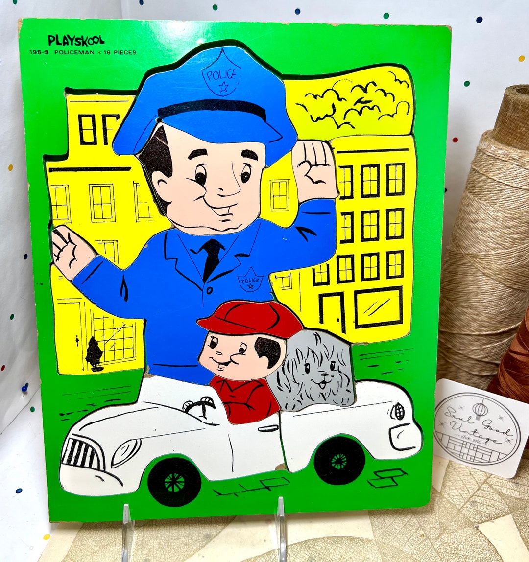 Play Skool Wood Puzzle From the 1970-80s, Policeman: Active Play for ...