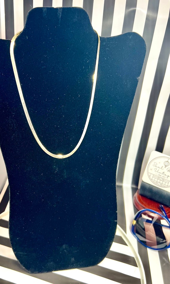 Vintage Chunky Gold Herringbone Chain, 1990s Mob Wife… - Gem
