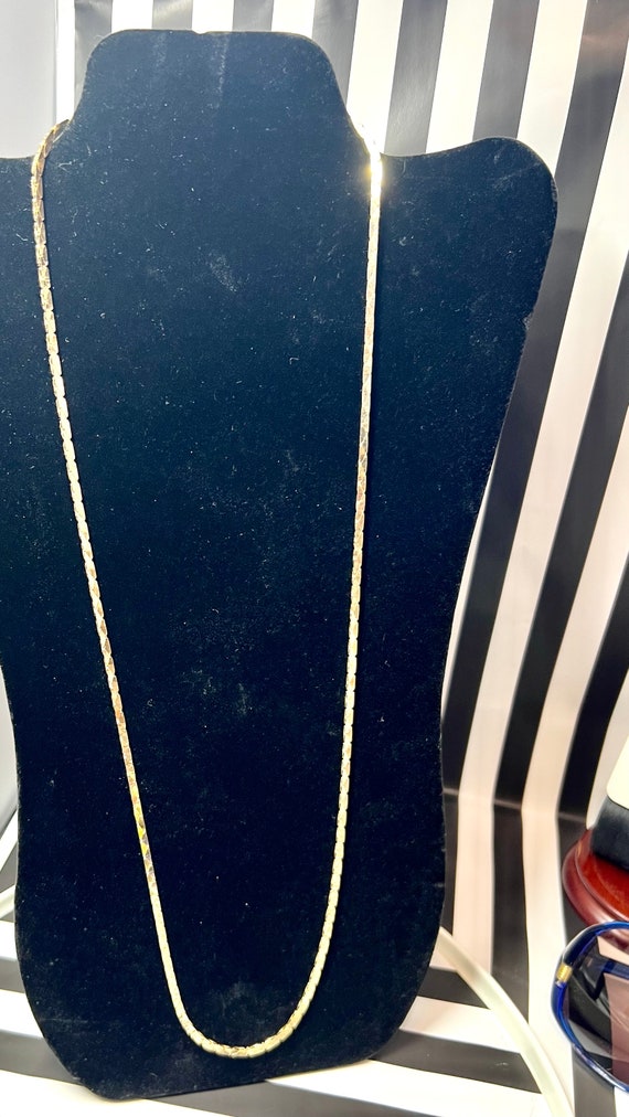 Vintage Chunky Gold Herringbone Chain, 1990s Mob Wife… - Gem