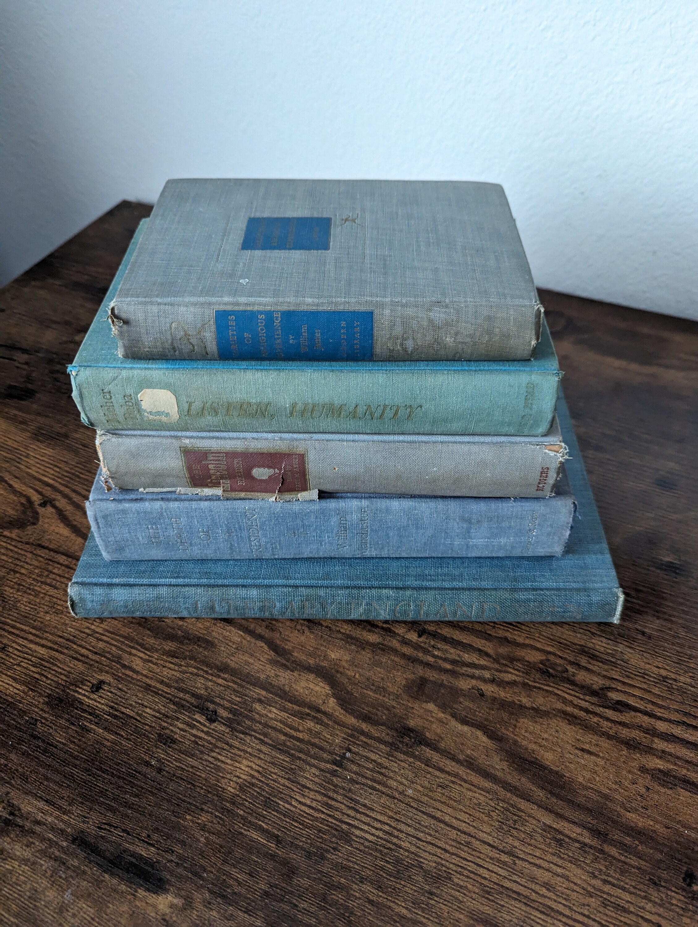 Vintage Clothbound Book Stack for Décor Stack of 5 Blue - Etsy