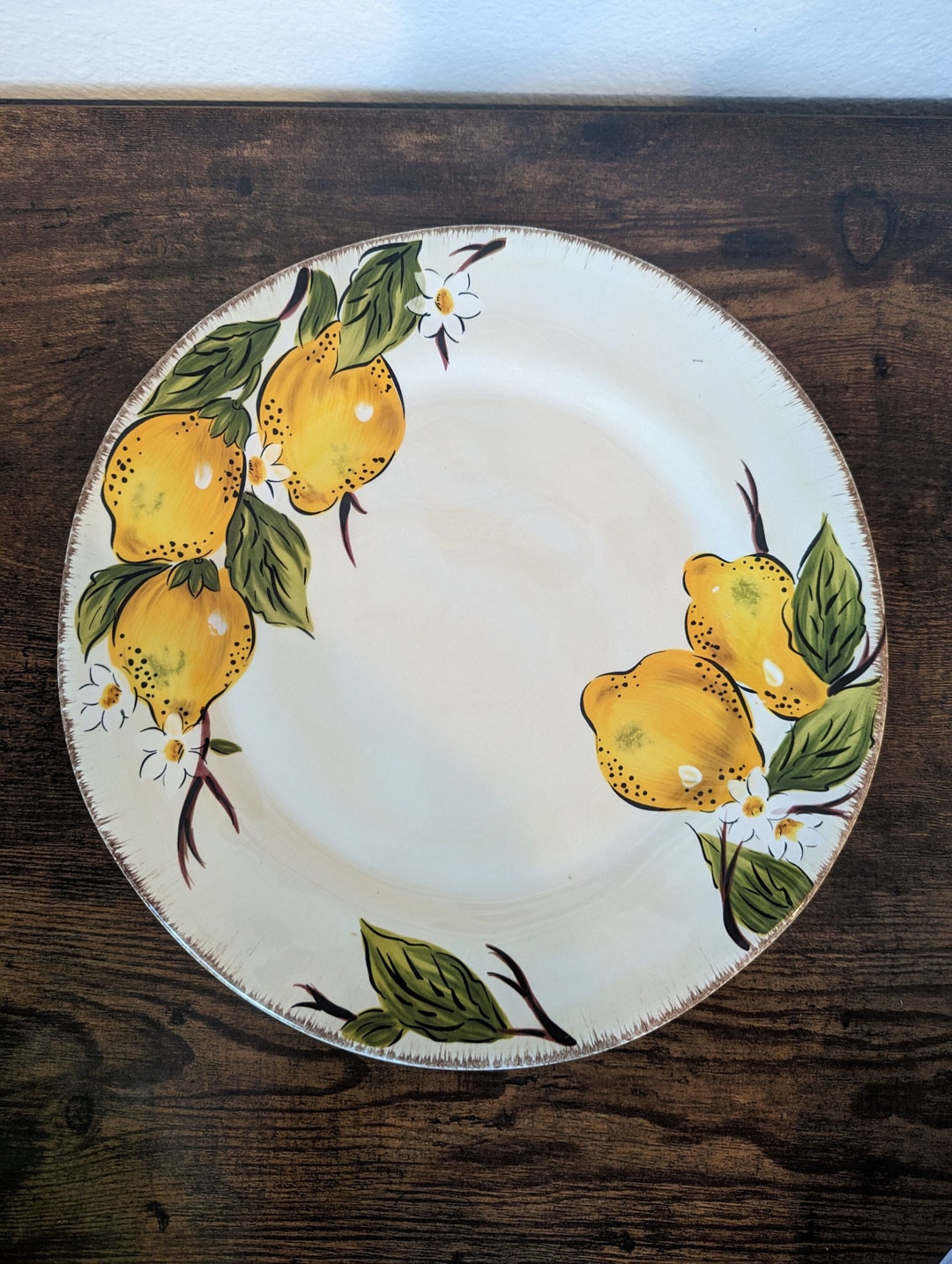Pier 1 avalon Dinner Plates Lemon Pattern Hand Decorated 10.75 ...