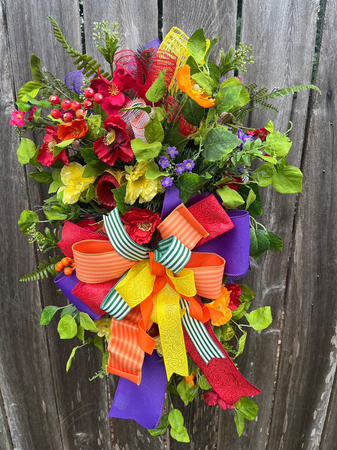 Spring Floral Swag for Front Door, Mothers Day Gift, Wall Decor, Summer ...