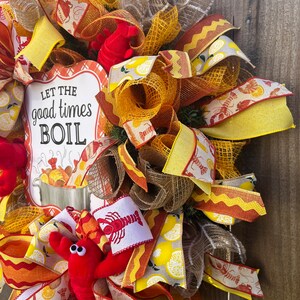 Crawfish Door Wreath, Rustic Crawfish Front Door Decor, Spring Wreath ...