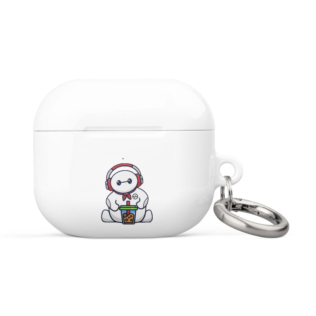 Cute Baymax With Headphones and Boba Case for Airpods® Gen 3 - Etsy