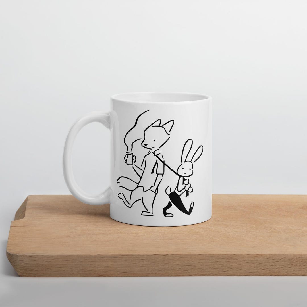Cute Nick Wilde and Judy Hopps Zootopia Coffee White Glossy Mug - Etsy