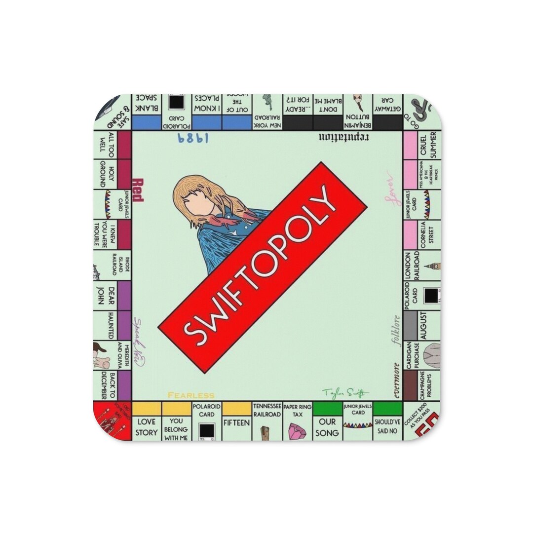 The Eras Tour Taylor Monopoly Style Design Cork-back Coaster - Etsy