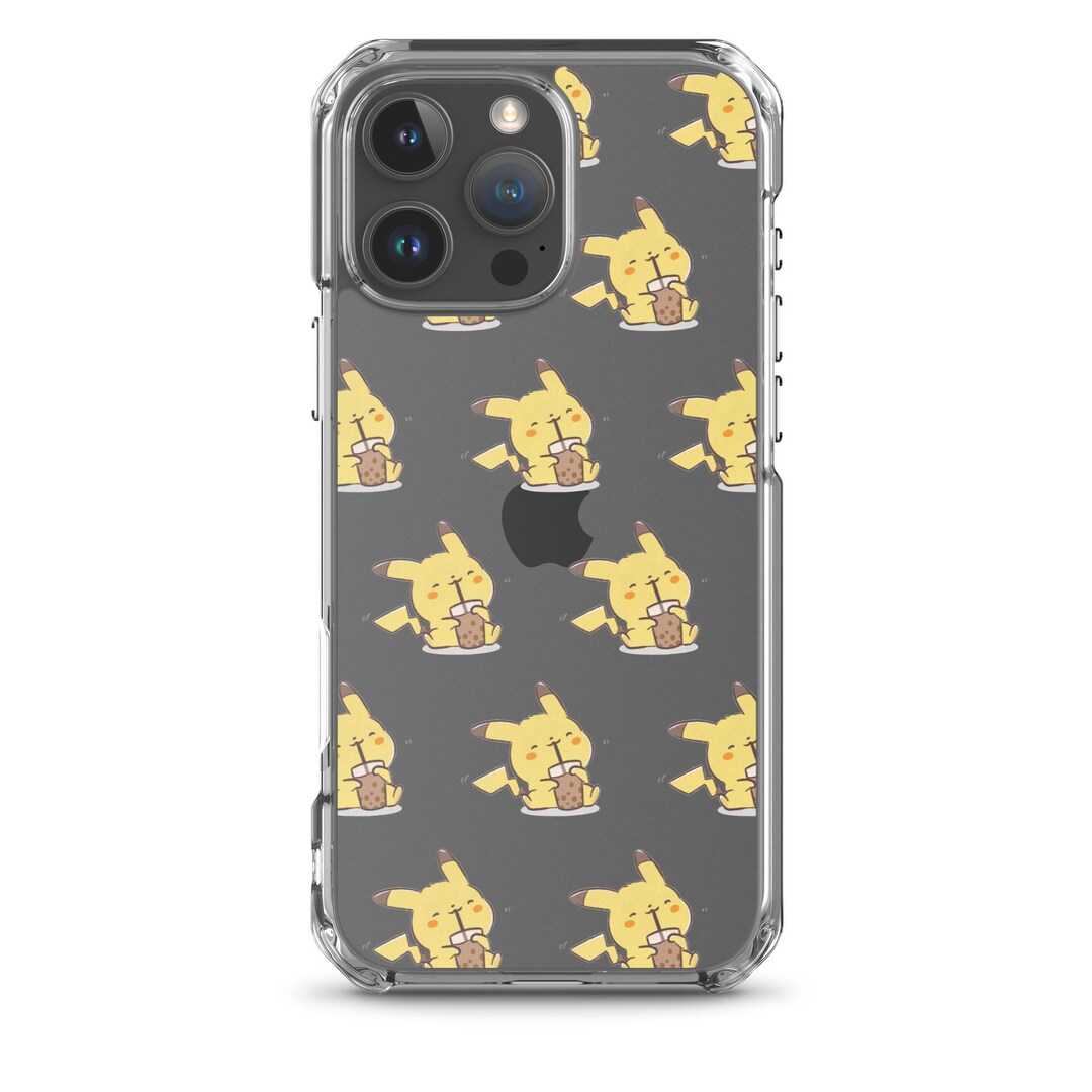 Cute Pikachu Boba Pattern Cartoon Clear Case for Iphone® - Etsy