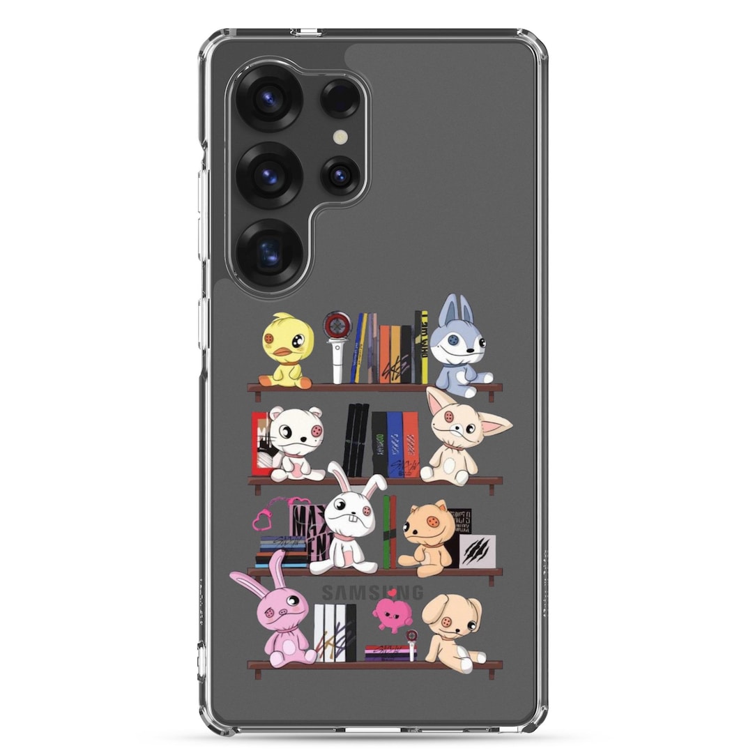 Korean Kpop Stray Kids SKZ SKZOO Plush Toys on Book Shelf Clear Case ...