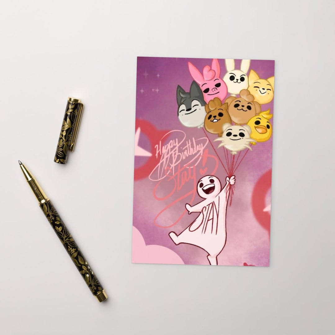 SKZ Stray Kids Happy Birthday SKZOO Cartoon Postcard - Etsy