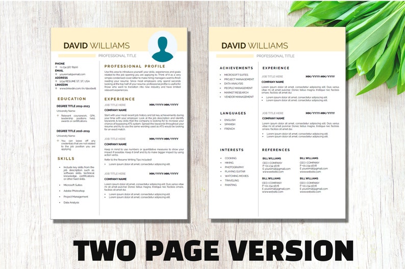 2023 Professional Resume Template for Microsoft Word Instant - Etsy