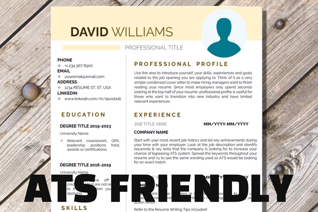 2023 Professional Resume Template for Microsoft Word Instant Download ...