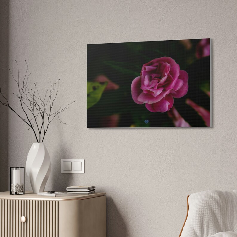 Enchanting Pink Rose at Rest Photograph on Stretched Canvas - Embody ...