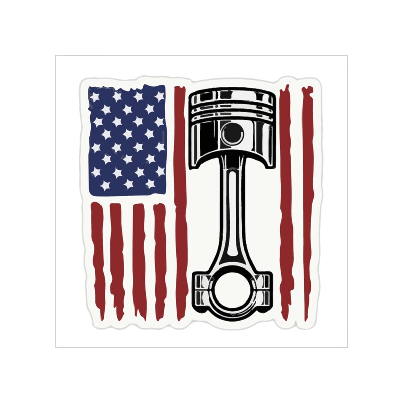 American Piston Flag Transparent Outdoor Stickers, Square, 1pc - Etsy