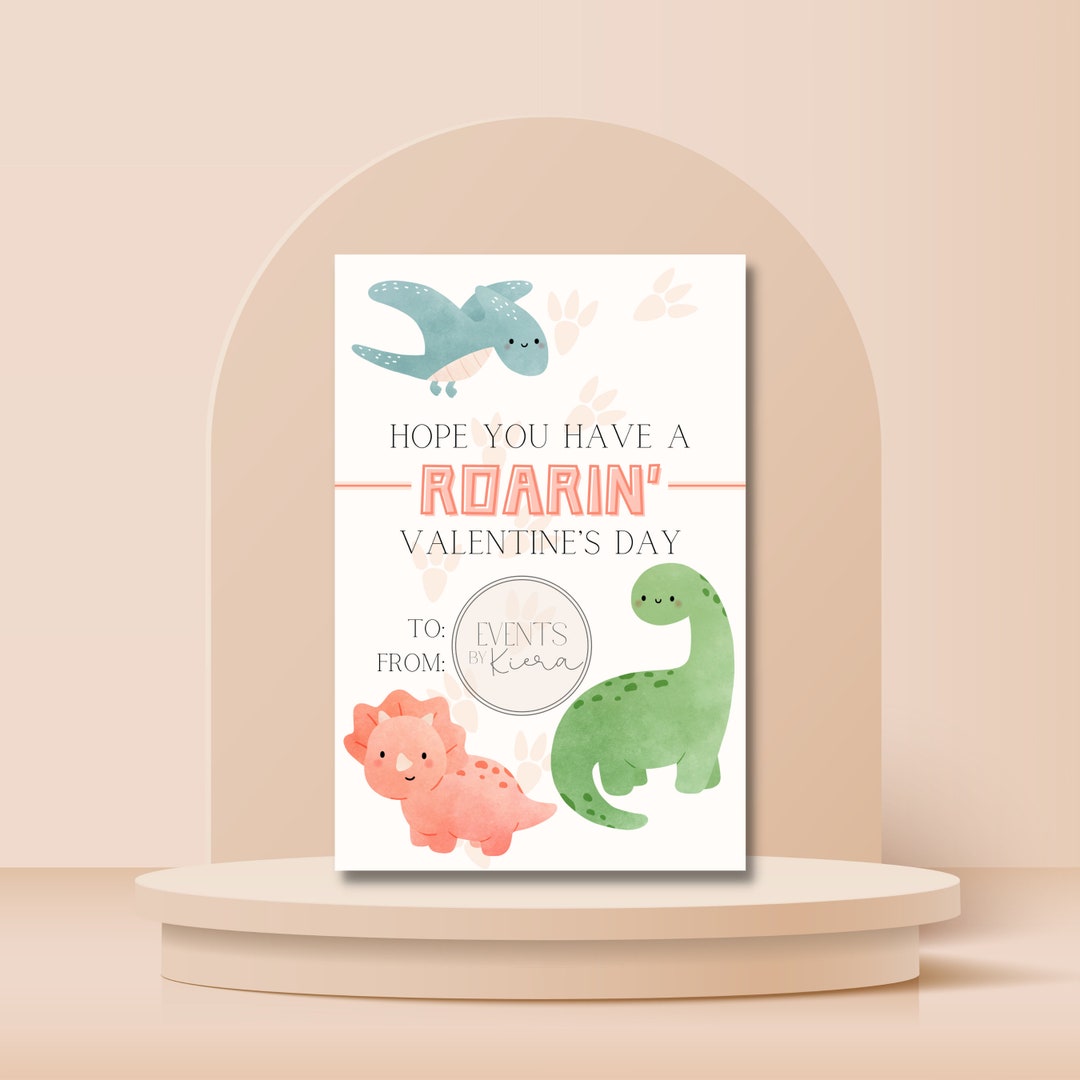 Printable Dinosaur Valentine’s Card [digital Download] - Etsy