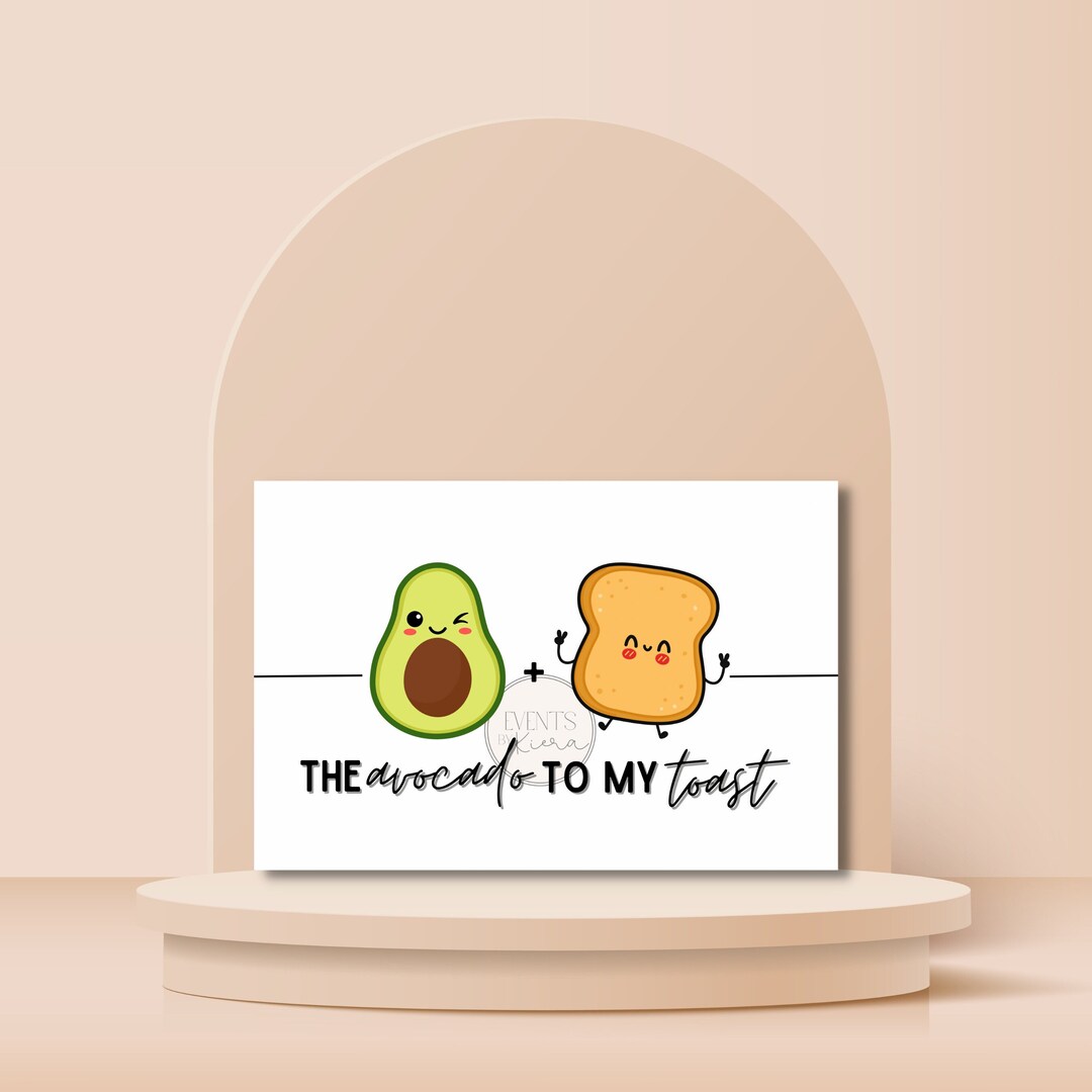 Printable Avocado Toast Valentine [digital Download] - Etsy