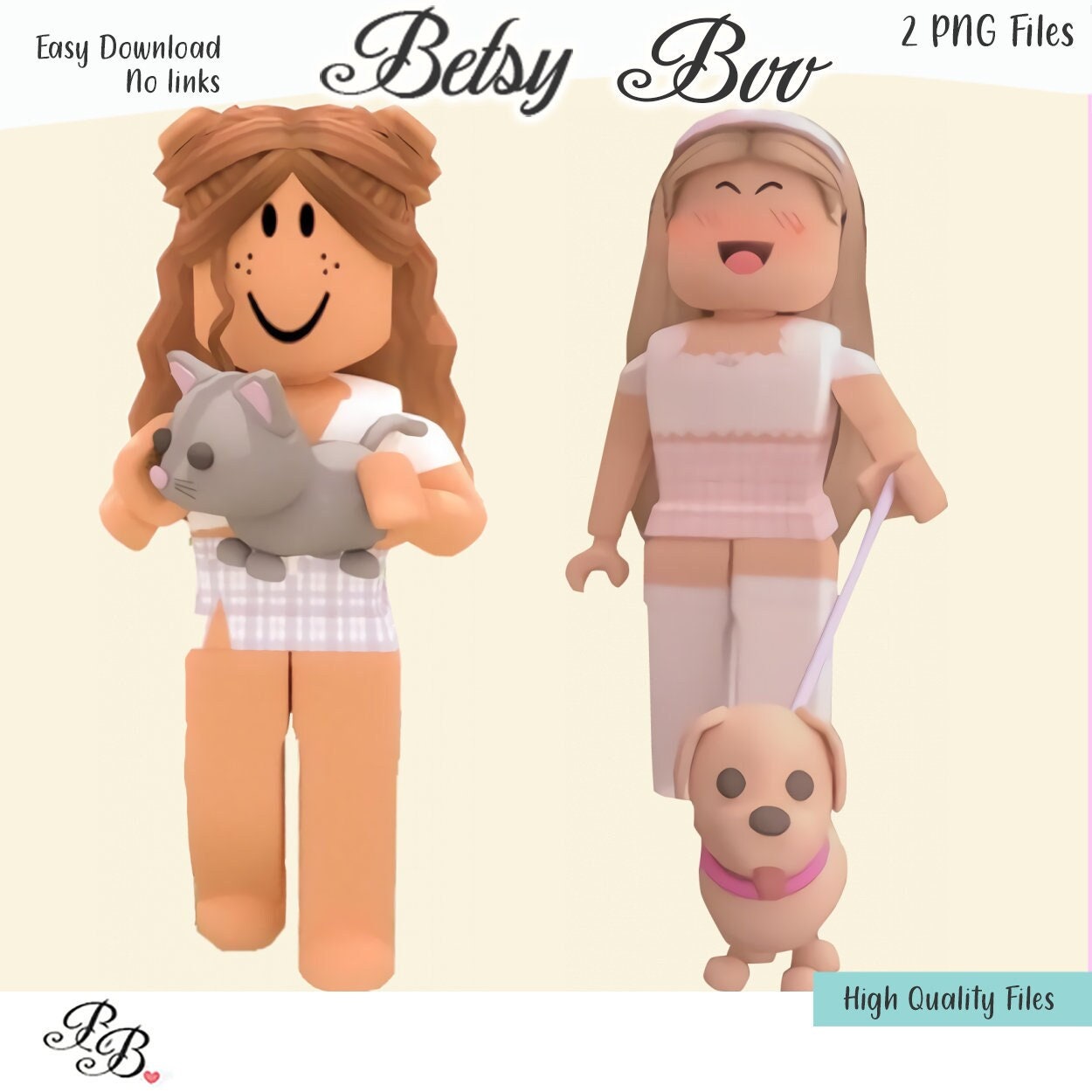Roblox Girls Clipart Png Digital Image Clip Art Instant Etsy