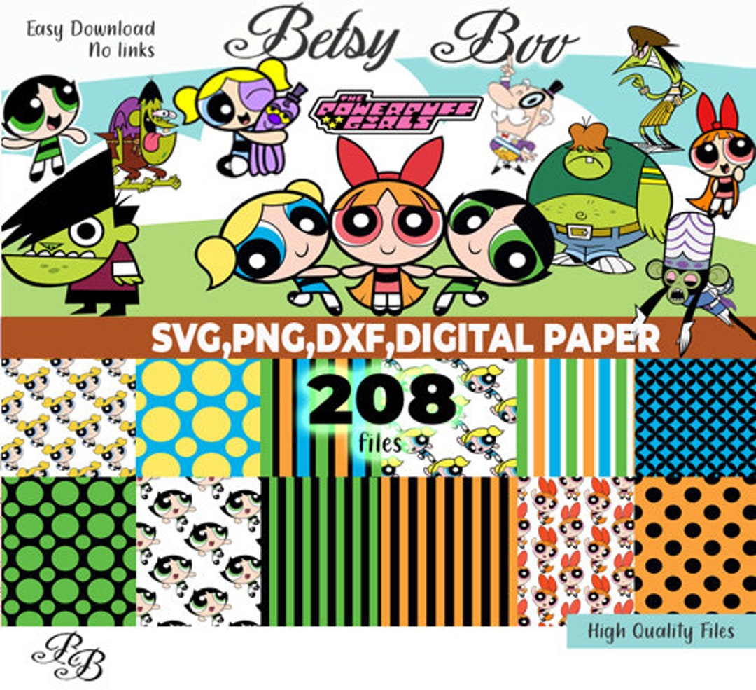 Powerpuff Girls SVG Bundle Powerpuff DIGITAL PAPER - Etsy Australia