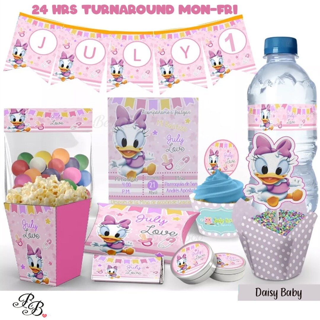 Daisy Baby Birthday Printable Bundle, Daisy Baby Shower, Daisy Labels ...