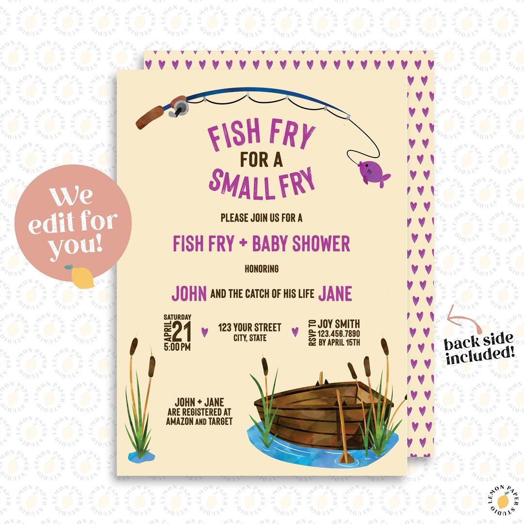 PERSONALIZED INVITATION | Fish Fry Baby Shower | Birthday Invitation ...