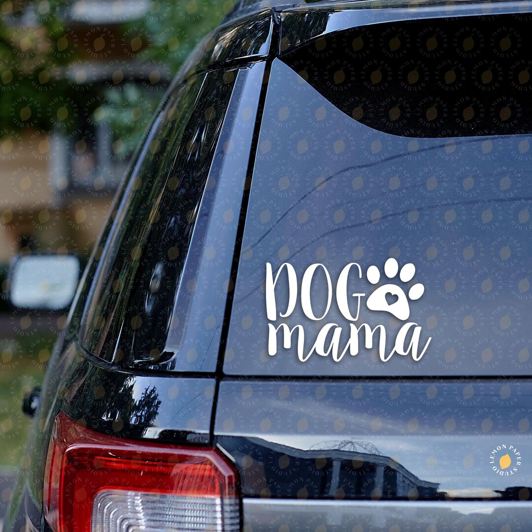 Dog Mama Decal - Pawprint - Car Decal - Customizable, Personalized ...
