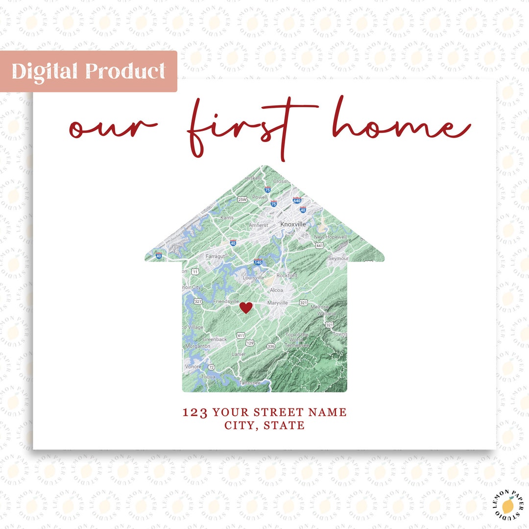 Custom First Home Map Print: New Homeowner Gift (digital Download) - Etsy