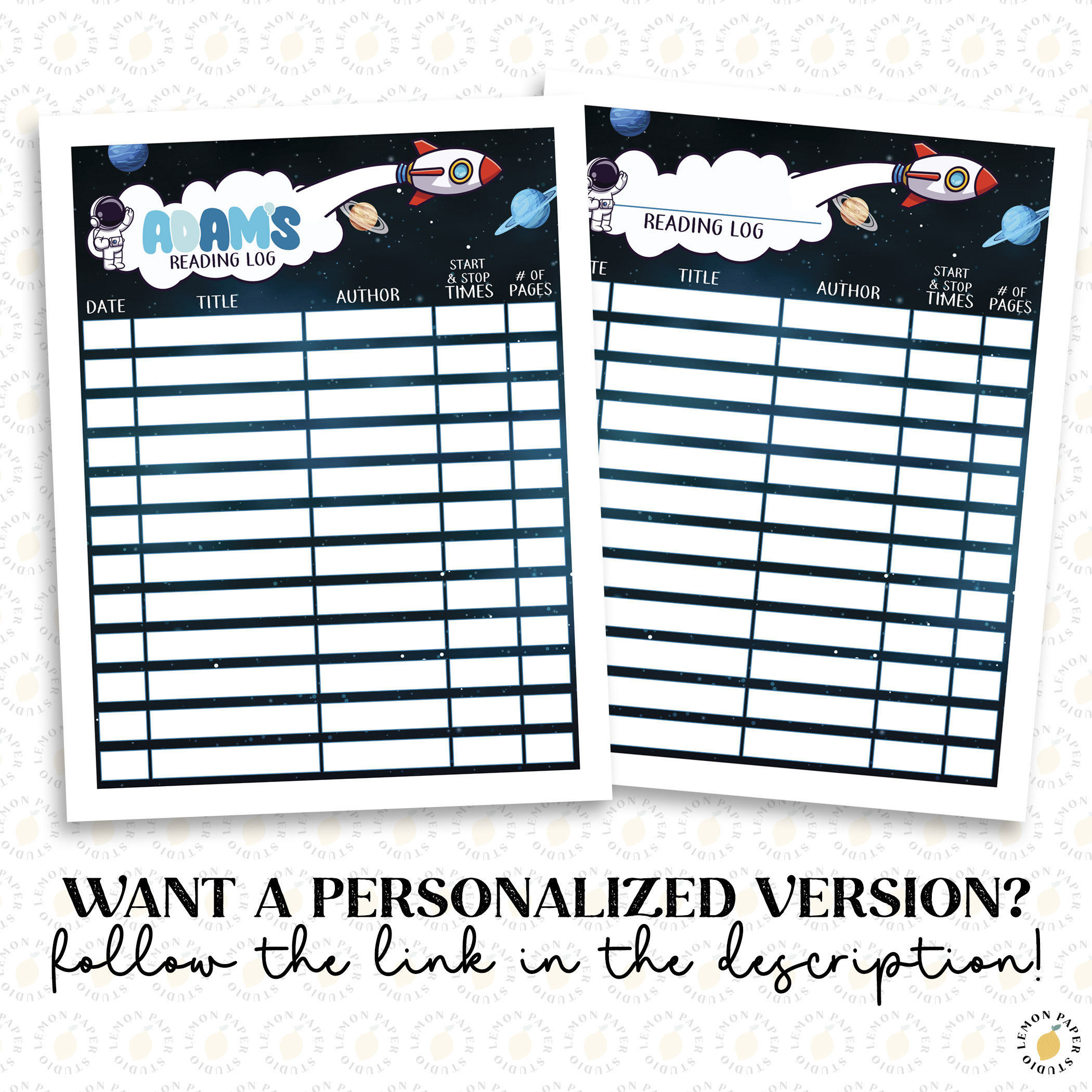 Space Reading Log: Printable Reading Tracker (digital Download) - Etsy