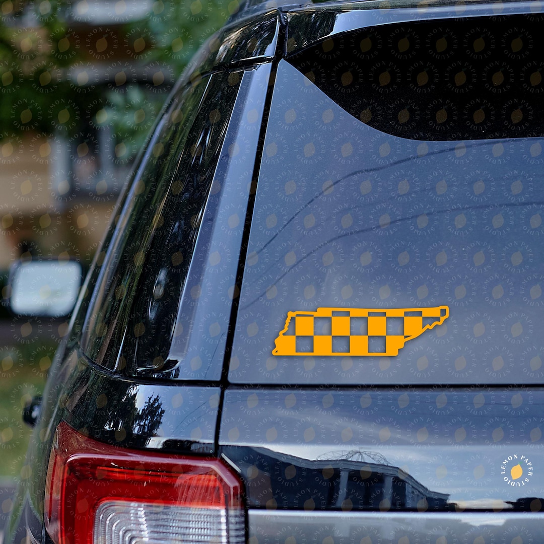 Checkered Tennessee State Decal: Car, Water Bottle Decal - Etsy