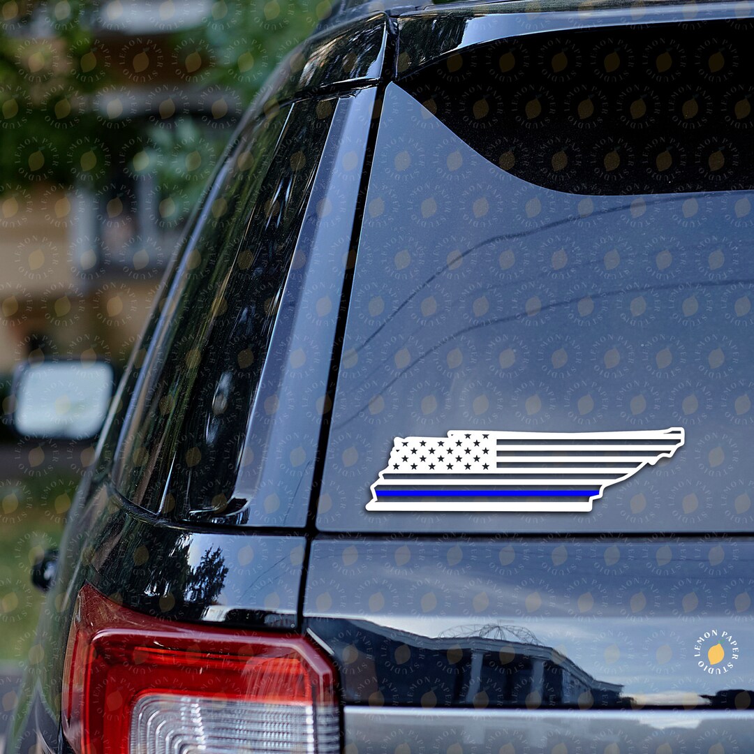 Thin Blue Line Tennessee American Flag Decal - Etsy