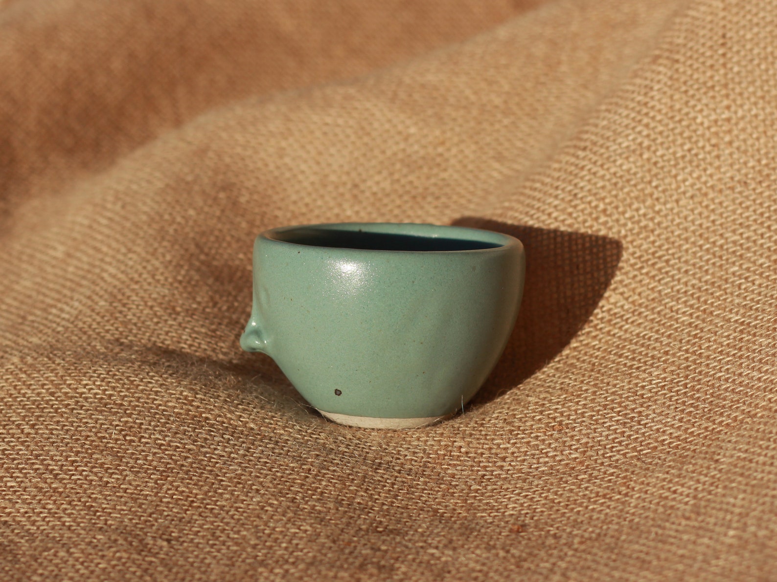 Handmade Ceramic Face Mug - Espresso/macchiato Size - Mint Blue - Etsy