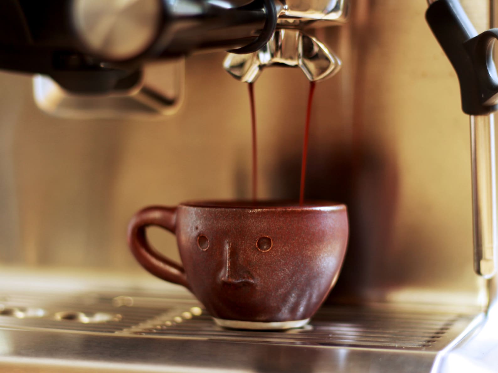 Handmade Ceramic Face Mug - Espresso/macchiato Size - Mint Blue - Etsy