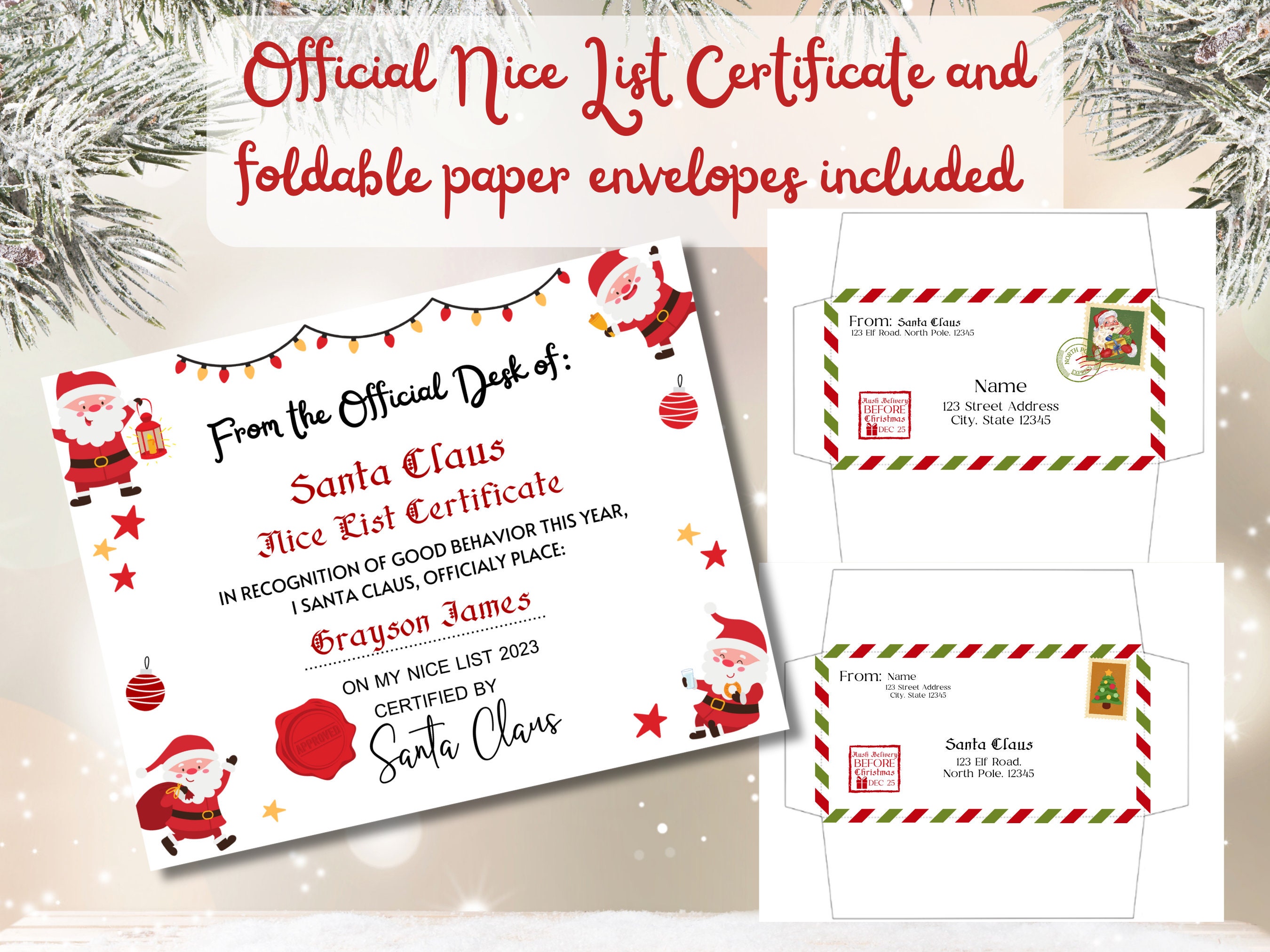 Christmas Printable, Christmas Wish List, Santa Letter, Letter to Santa ...