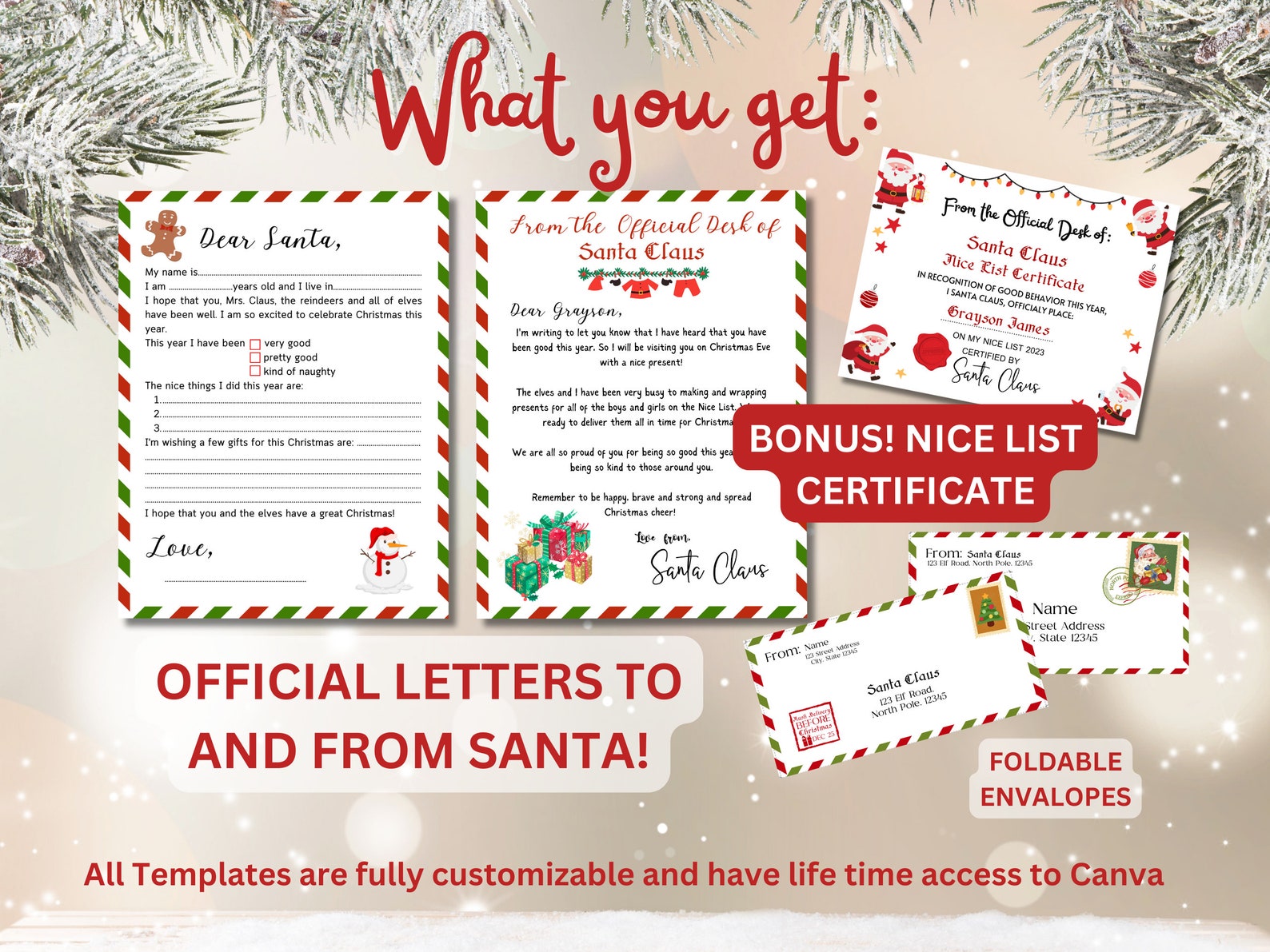 Christmas Printable, Christmas Wish List, Santa Letter, Letter to Santa ...