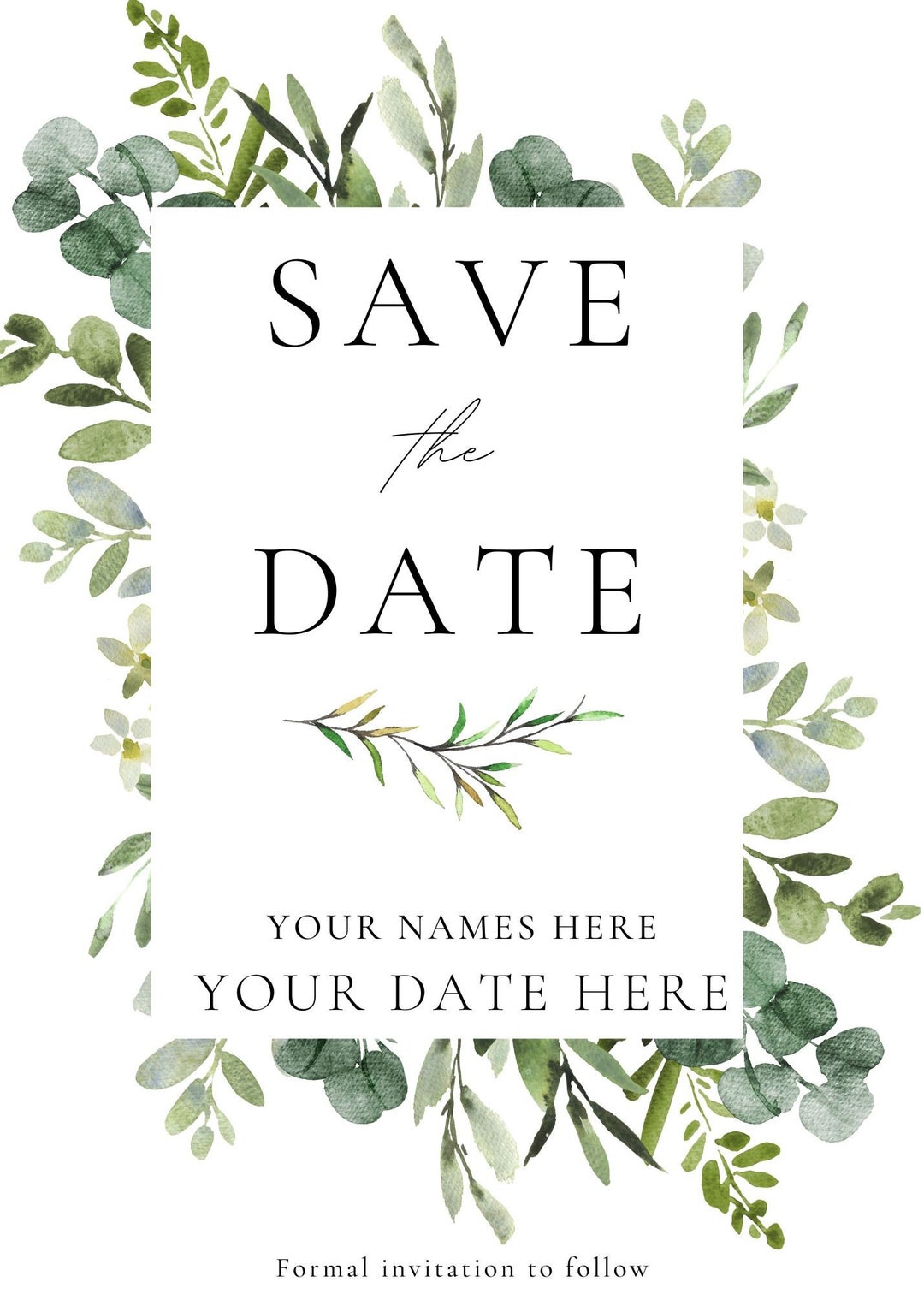 Botanical Save the Date Notice - Etsy