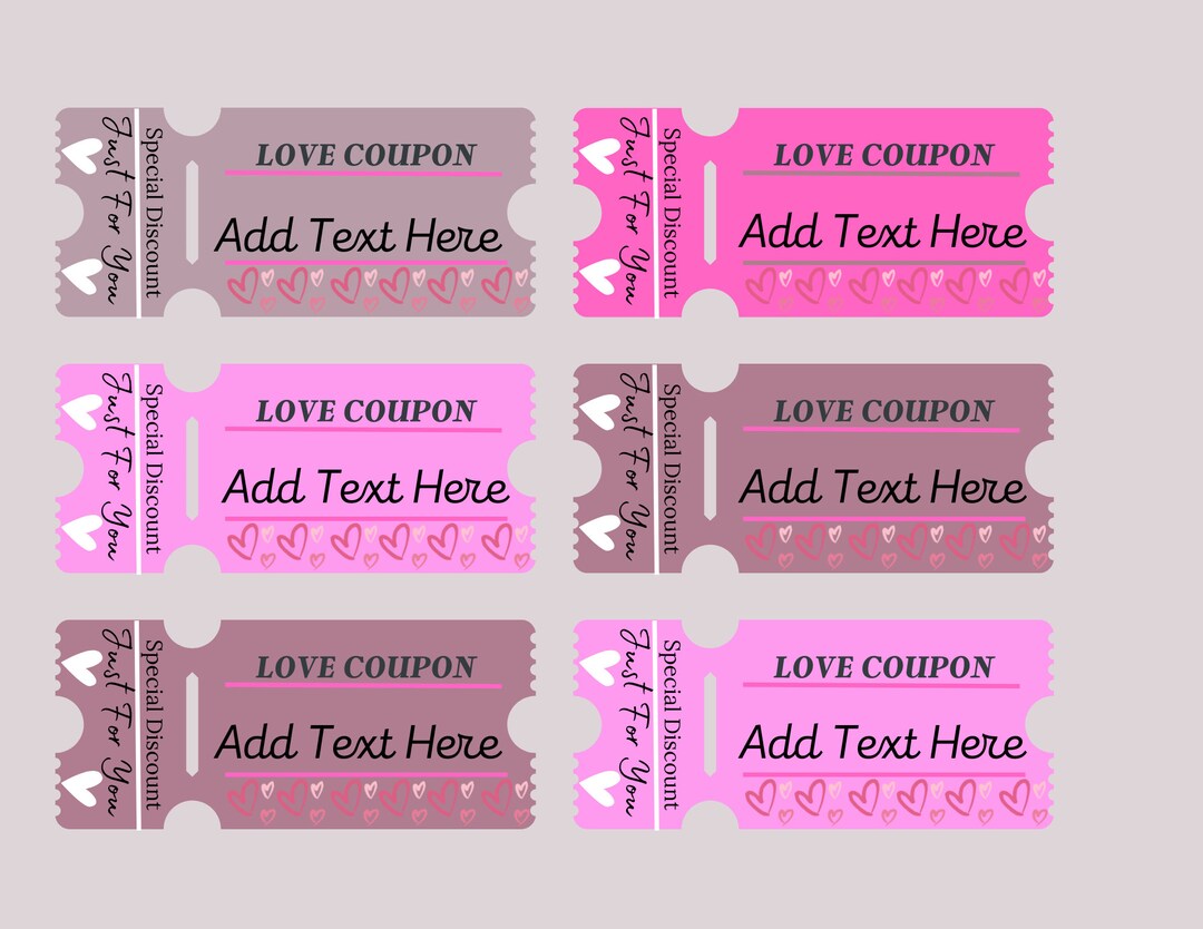 Customizable Love Coupons, Valentines - Etsy