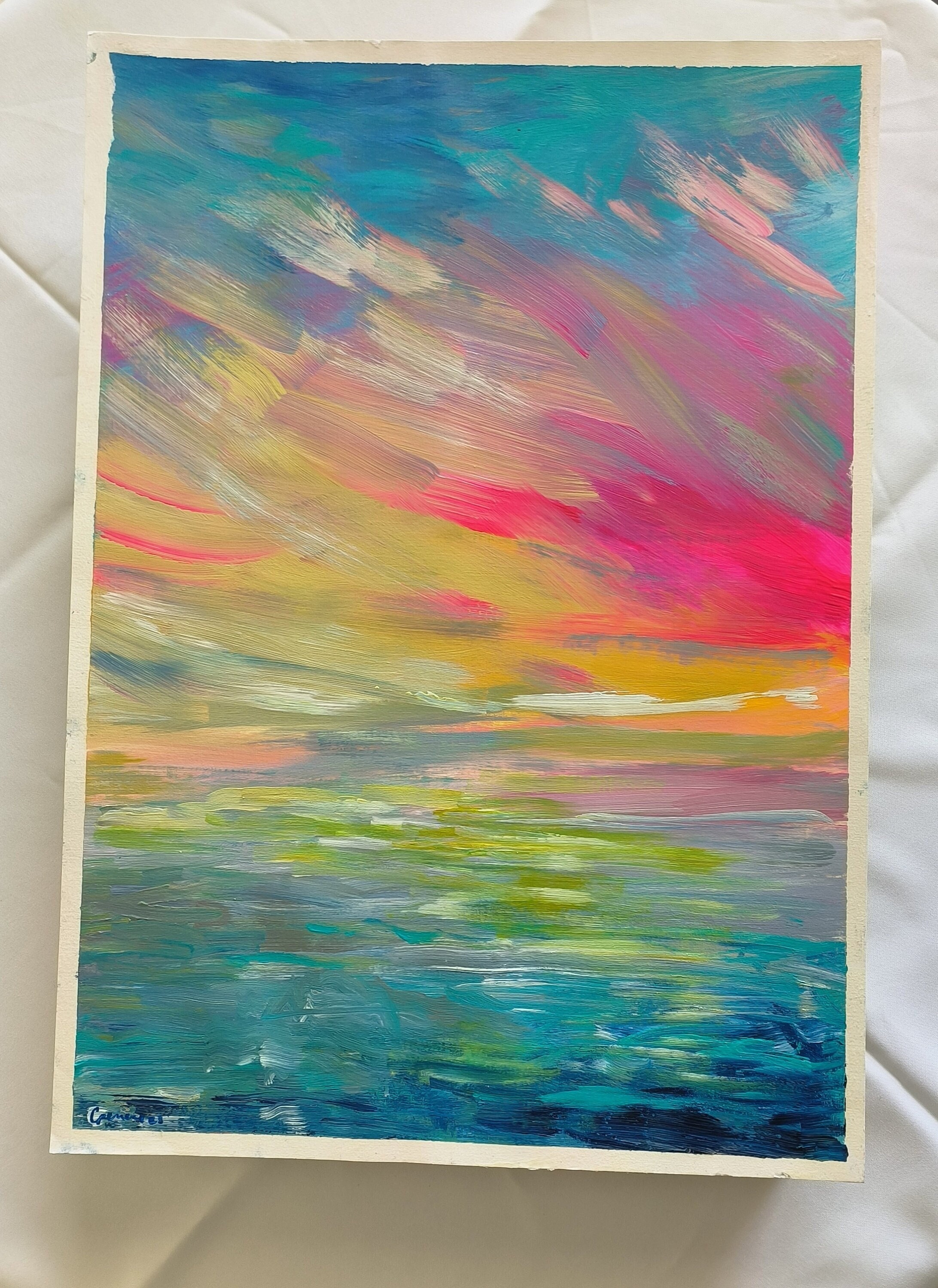 Can't Stop the Feeling Original Acrylic Art Painting, Pop Coastal Wall ...