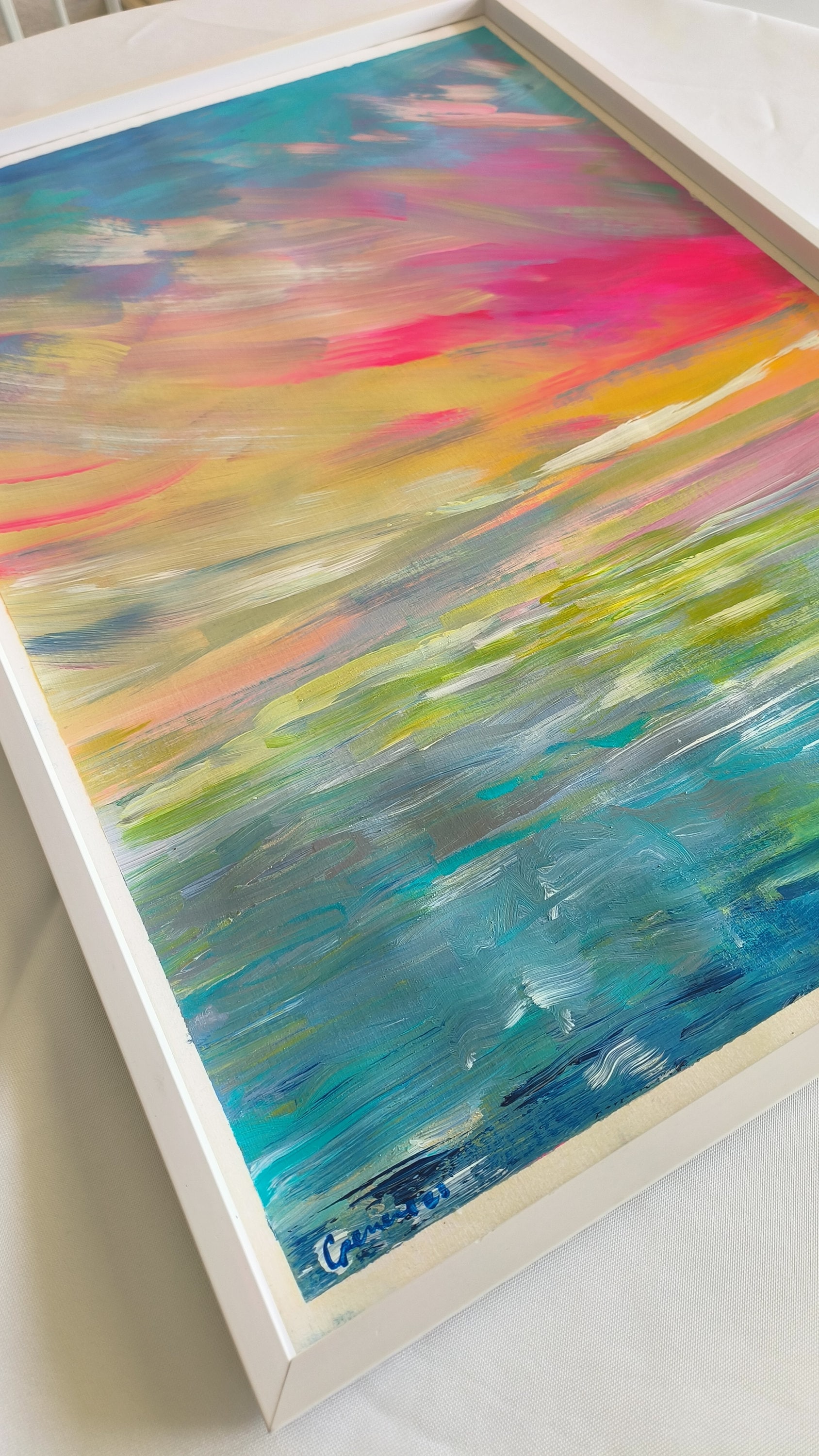 Can't Stop the Feeling Original Acrylic Art Painting, Pop Coastal Wall ...