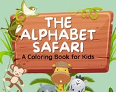THE ALPHABET SAFARI A Coloring Book for Kids - Etsy