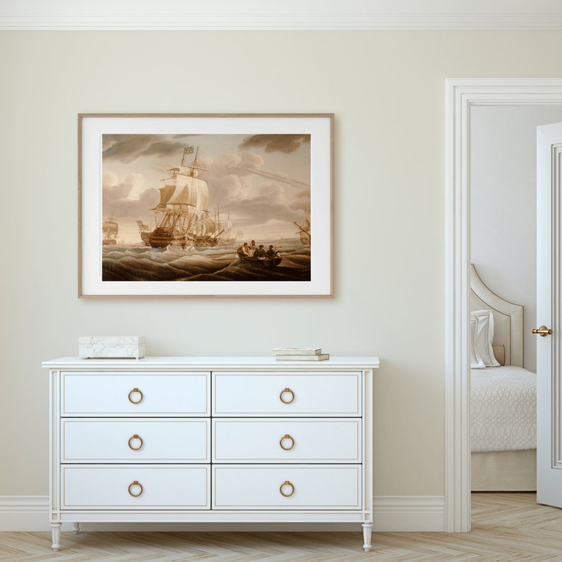 Printable Lord Howe on Board the 'queen Charlotte' Bringing His Prize ...