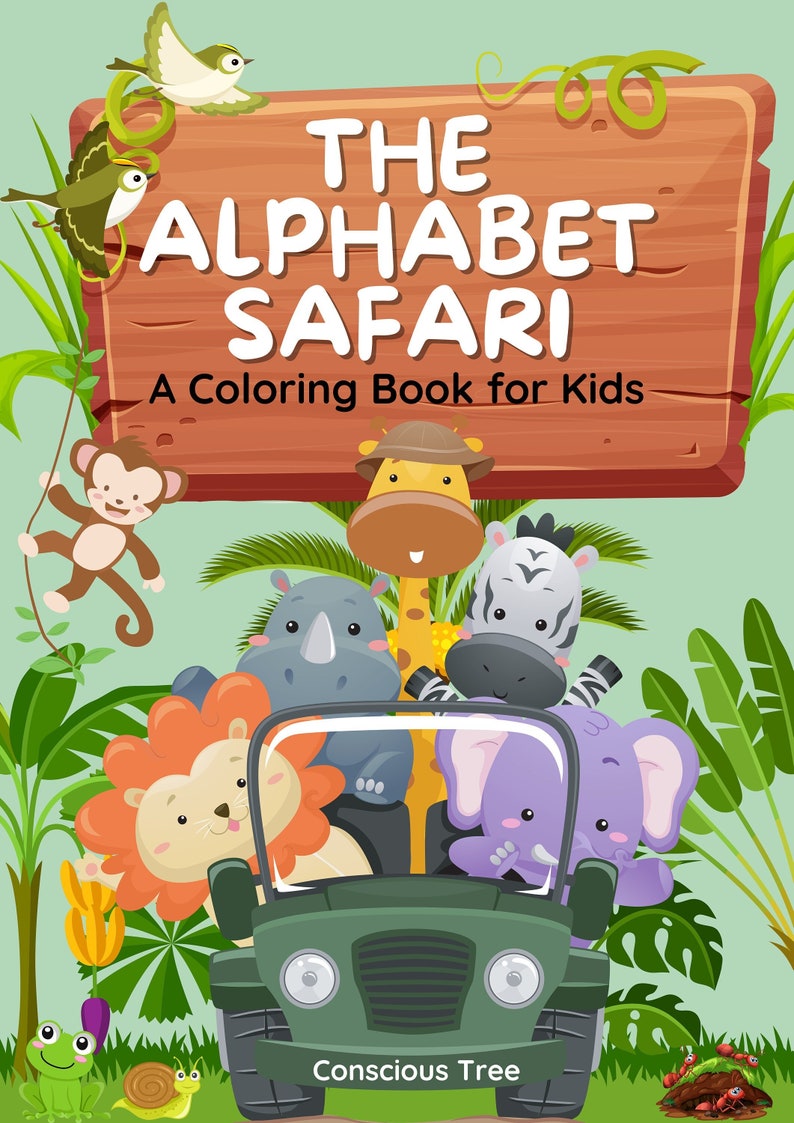 THE ALPHABET SAFARI A Coloring Book for Kids - Etsy