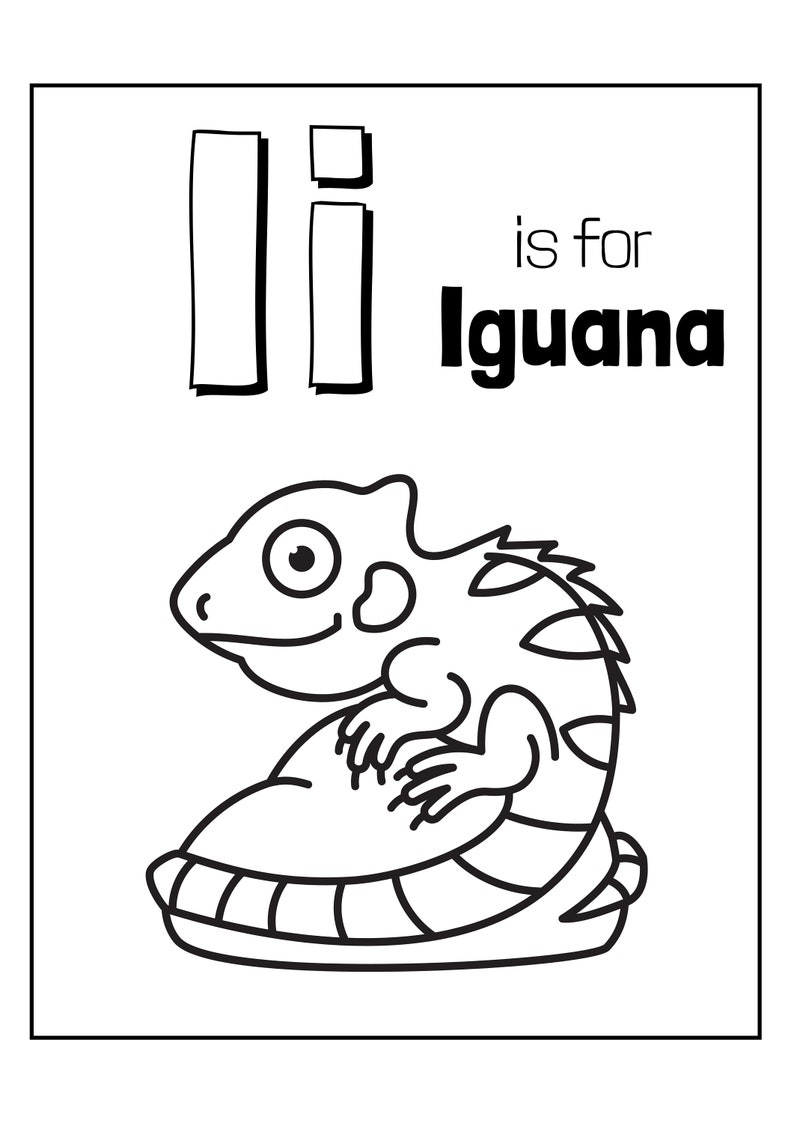 THE ALPHABET SAFARI A Coloring Book for Kids - Etsy