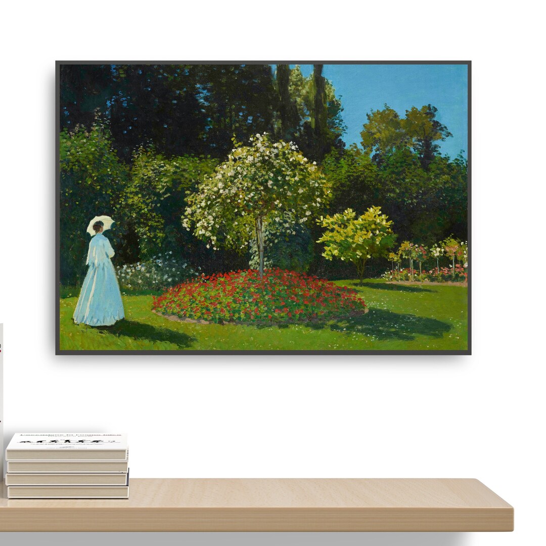 Printable Lady in the Garden (1867) by Claude Monet | Vintage Wall Art ...