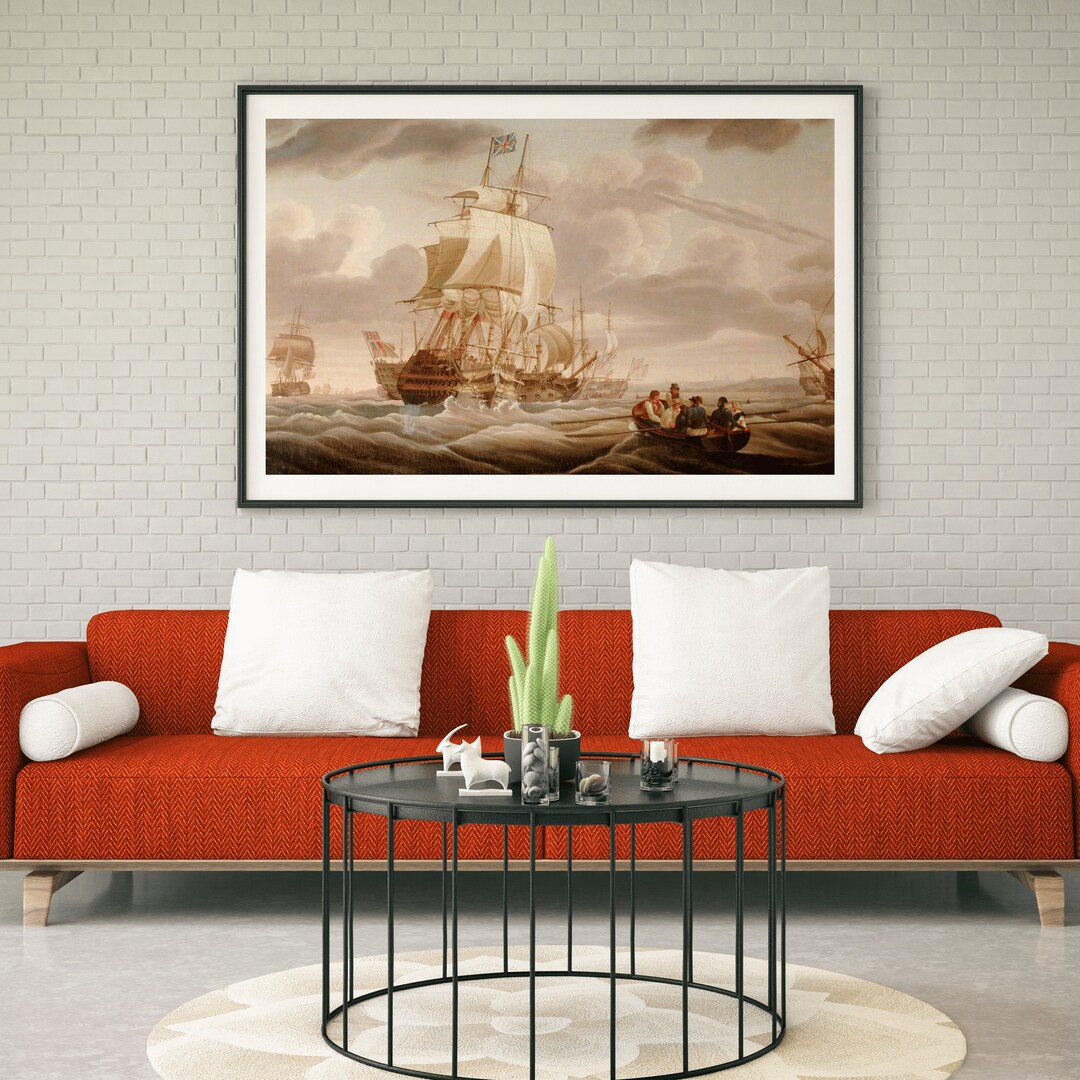 Printable Lord Howe on Board the 'queen Charlotte' Bringing His Prize ...