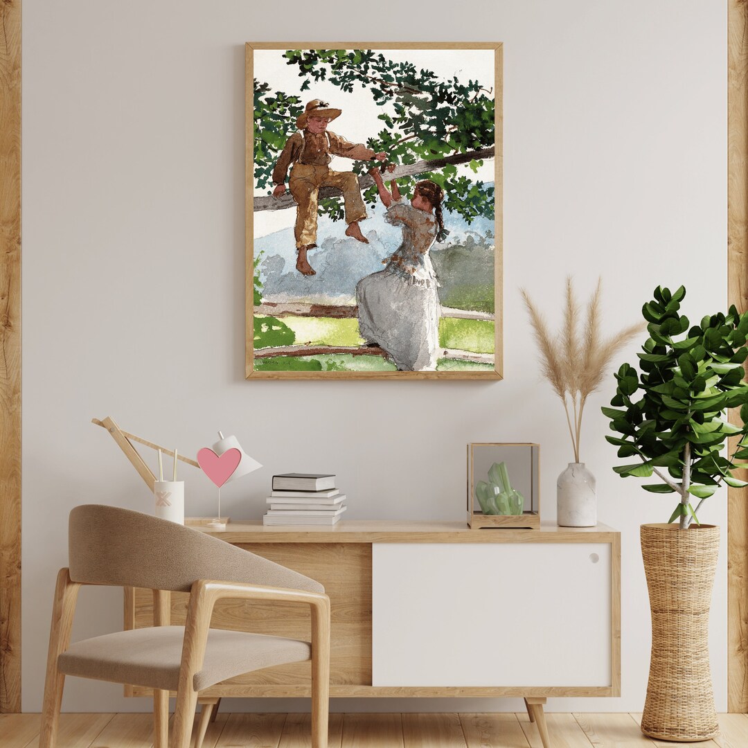 Printable on the Fence (1878) by Winslow Homer | Vintage Wall Art ...