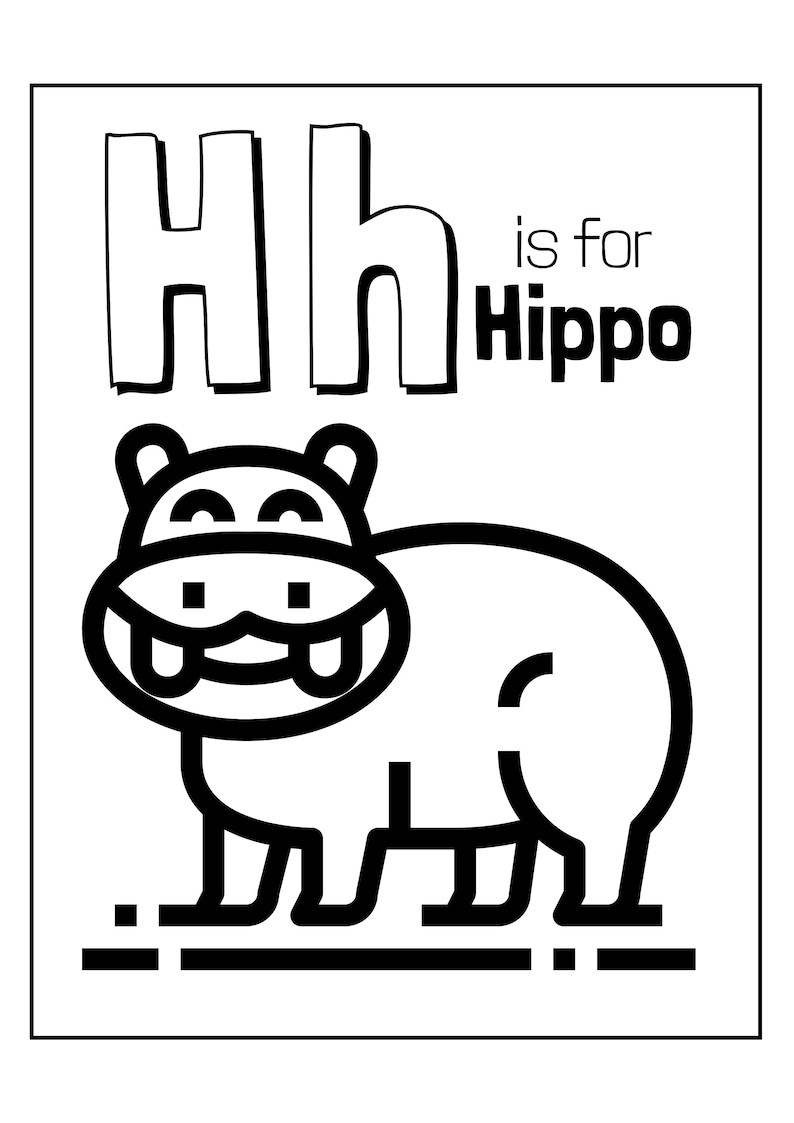 THE ALPHABET SAFARI A Coloring Book for Kids - Etsy