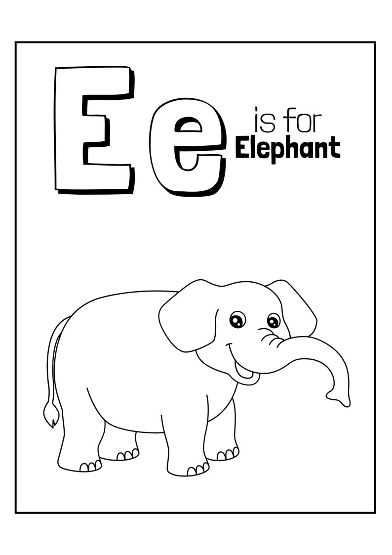 THE ALPHABET SAFARI A Coloring Book for Kids - Etsy