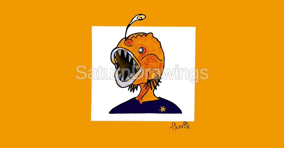 Sci Fi Alien Fisherman Original Drawing (PNG JPEG PDF Digital Download ...