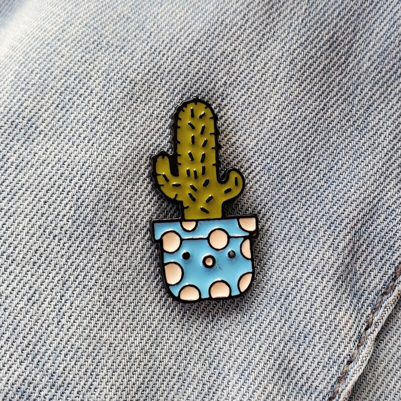 Cactus Enamel Pin - Etsy
