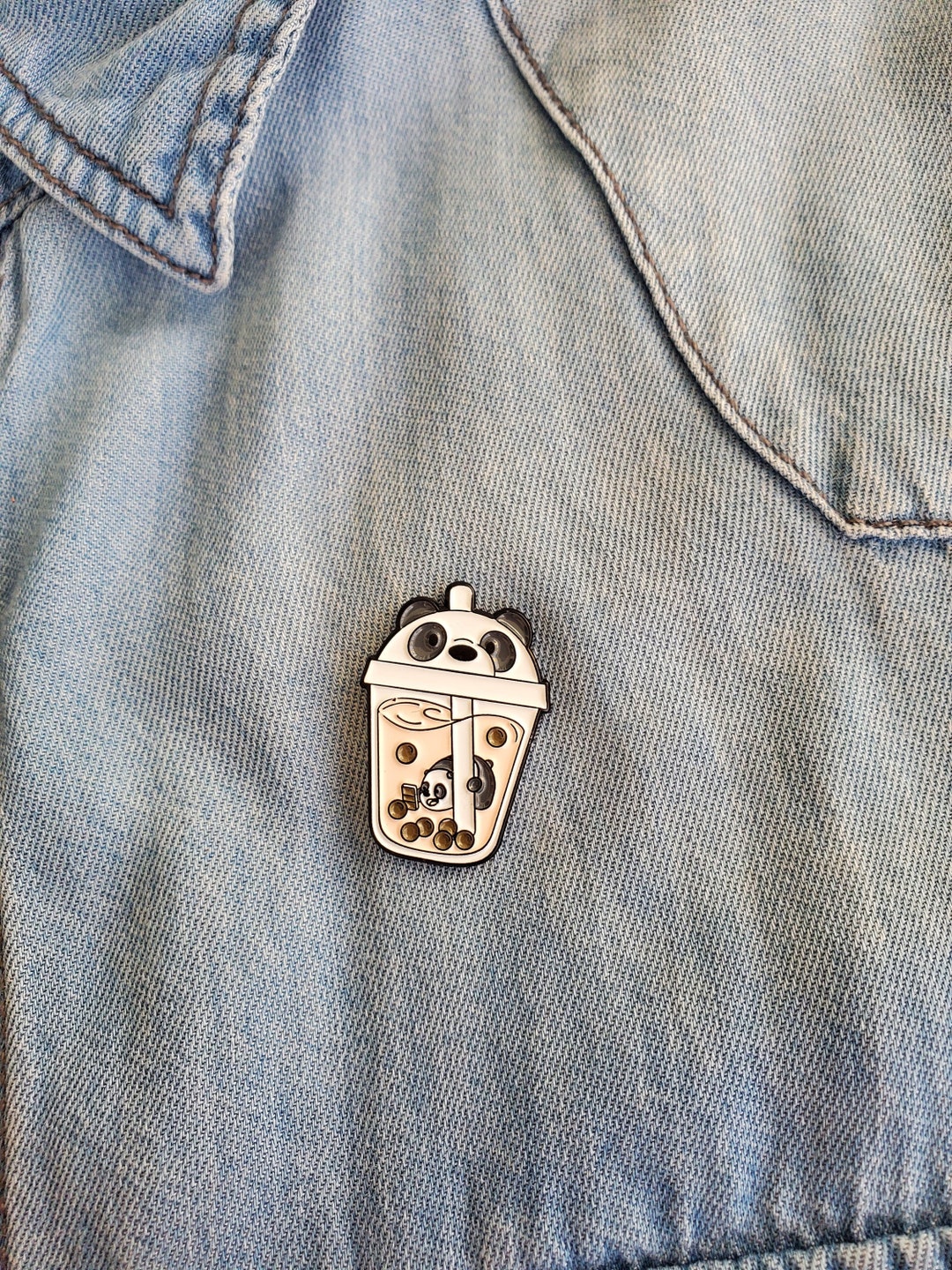 Tiny Panda Boba Tea Enamel Pin, Soft Enamel Pin, Panda Pin, Boba Tea ...