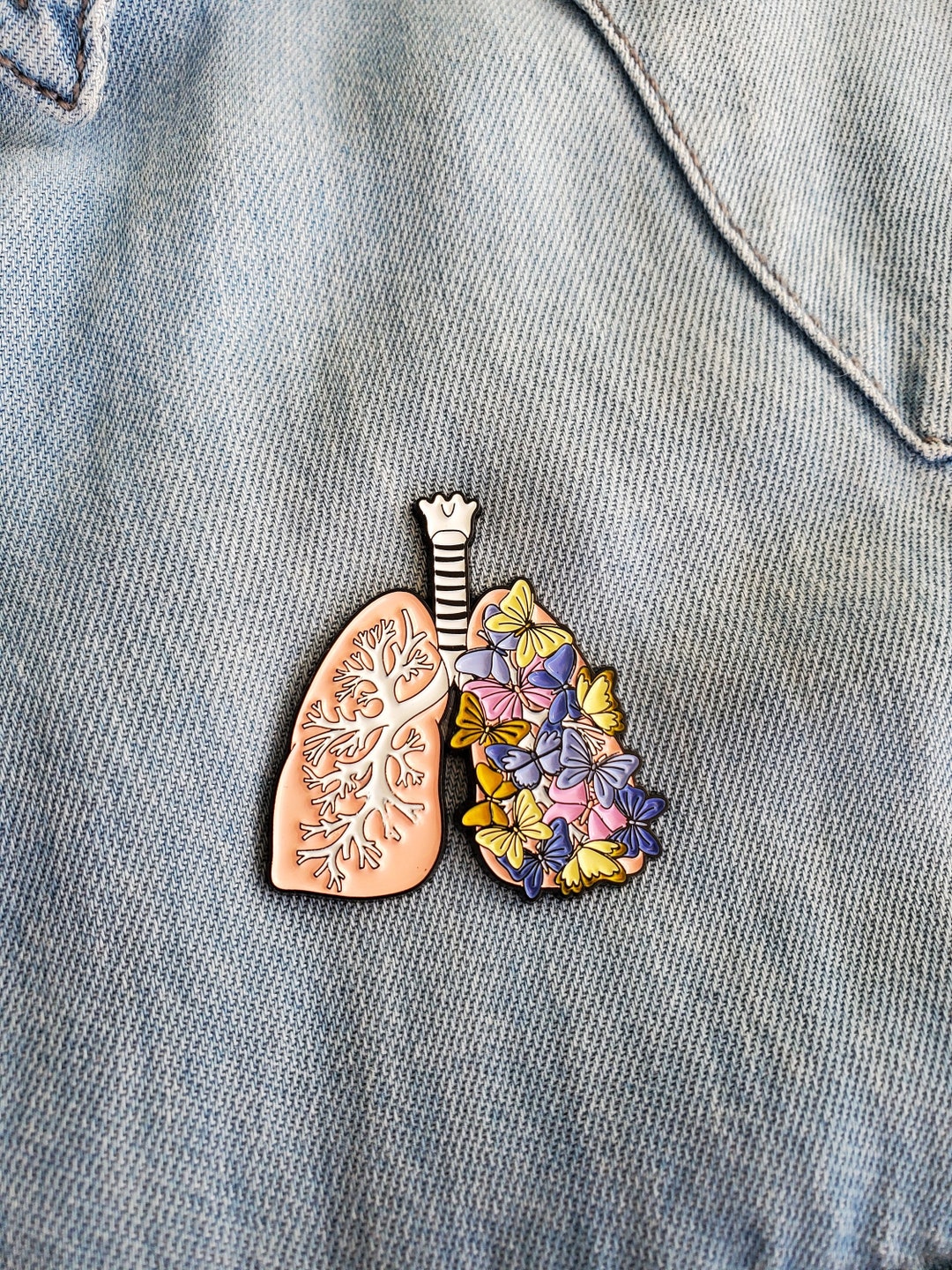 Lungs and Butterflies Soft Enamel Pin, Organ Enamel Pin, Weird Art ...