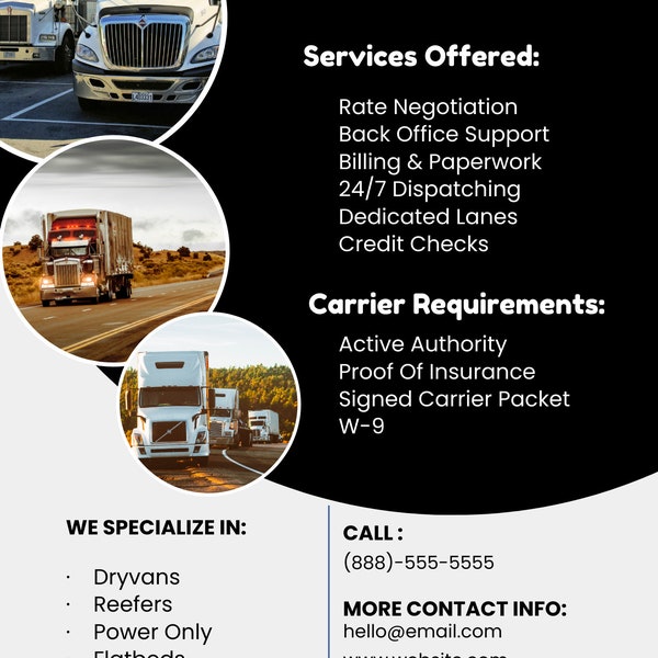 Truck Dispatch Flyer - Etsy